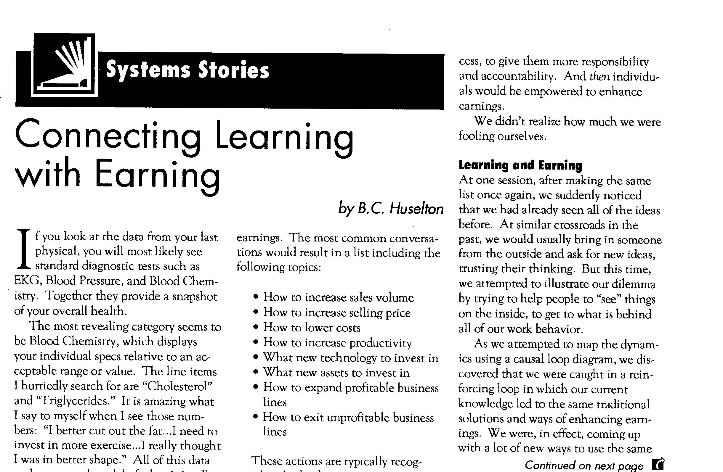 The Systems Thinker – Connecting Learning with Earning - The Systems ... The Systems Thinker – Connecting Learning with Earning - The Systems ...